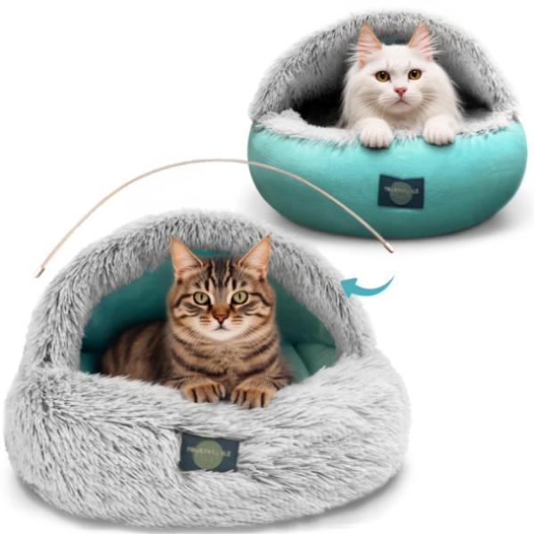商品名:  TrustyTailz Cat Beds for Indoor Cats &amp; Dog Bed with Hooded Cover Cave Snap-in Frame, Cozy Nook Pet Bed for Dog...
