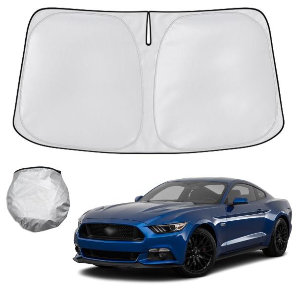 商品名: JYOMRSMOT フロントガラスサンシェード 折りたたみ式サンシェード 2015-2023 Fo-rd Mustang (Fo-rd Mustang Mach-Eには対応していません)対応フロントウィンドウカーサンシールド 熱保...