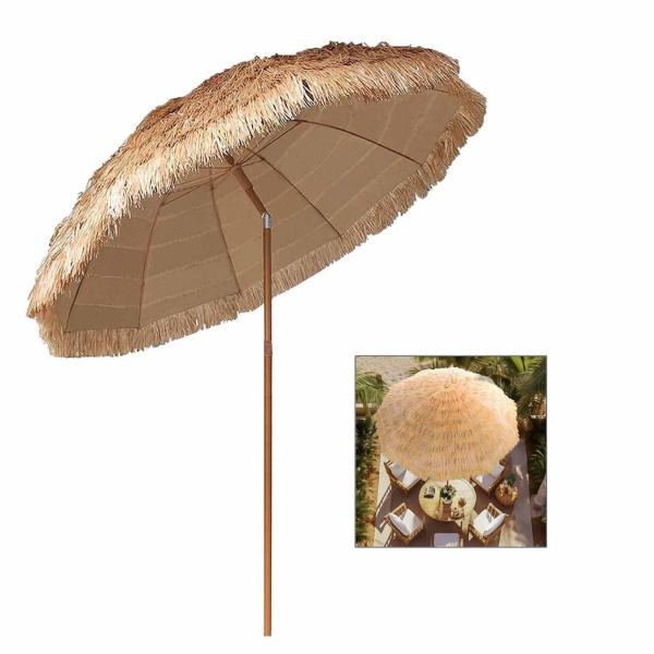 商品名:  Hawaiian Tiki Umbrella 5FT 8FT Thatched Patio Umbrella With Tilt Outdoor Market Table Umbrella Beach Umbrella With...