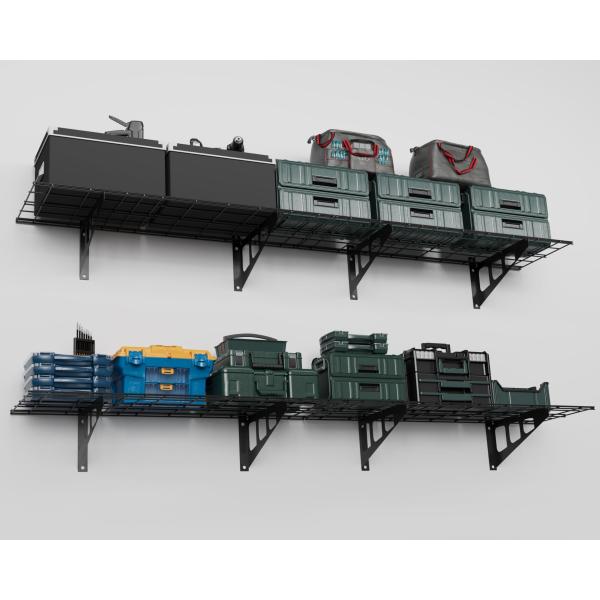 商品名: GarveeTech ガレージウォールシェルフ 高耐久 ウォールシェルフ ガレージ収納ラック 壁取り付けガレージシェルフ フローティングシェルフ 壁用 耐荷重600ポンド 12インチ×72インチ 2個パック GarveeTech ...