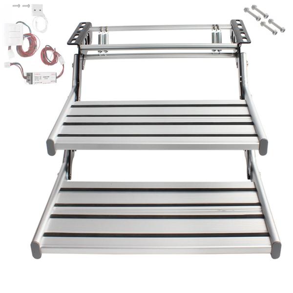 商品名:  Rv Camper Steps, Automatic Expand or Collapse Drop Down Steps Metal Solid, for Rv and Travel Camper Trailers, 200k...