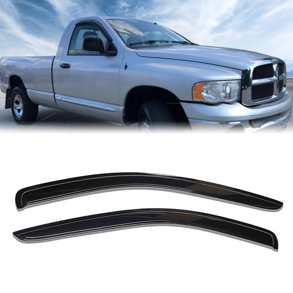 商品名:  FREEMOTOR802 Tape-on Side Window Visors Wind Deflectors Rain Guards, Fits 2002-2008 Dodge Ram 1500 &amp; 2003-2009...
