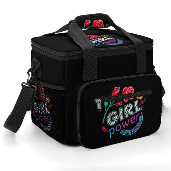 商品名: ガールズパワーローズクーラー断熱バッグ ポータブルアイスチェストボックス 断熱防水バックパック ハンドル付き Girls Power Rose Cooler Insulated Bag Portable Ice Chest Box...