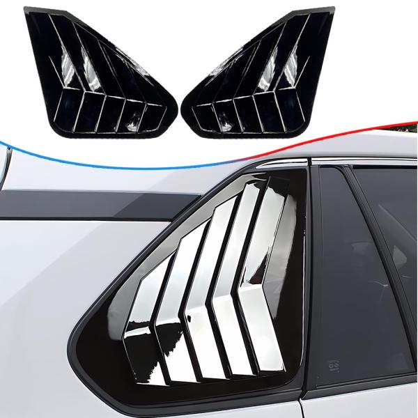 商品名: MUXEE ウィンドウルーバー サイドベント ウィンドウルーバー 2個 トヨタ RAV4 2019 2020 2021 2022 2023 2024用、ABSプリントスポーツウィンドウ装飾カバー、外装トリムアクセサリー - ブライ...