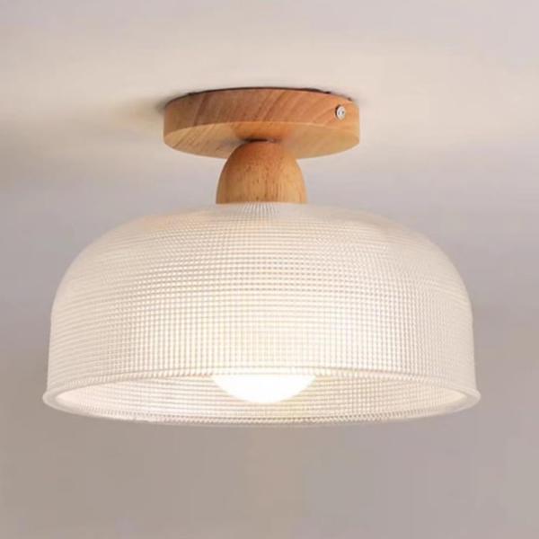 商品名:  Schoolhouse Light Fixture Wood Ceiling Lamp, Semi Flush Mount Ceiling Light, 12'' Base, Balcony Solid Wood Hanging...
