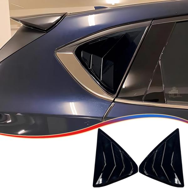 商品名: MUXEE ウィンドウルーバー サイドベント ウィンドウルーバー 2個 マツダ CX-5/CX5 2017-2024用、ABSプリントスポーツウィンドウ装飾カバー、外装トリムアクセサリー - ブライトブラック MUXEE Wind...