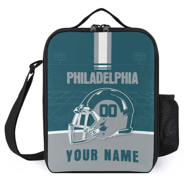 商品名:  Qskemgr Custom Philadelphia Lunch Box Gift for Men Women Personalized Name Number Adjustable Strap Insulated Lunch...