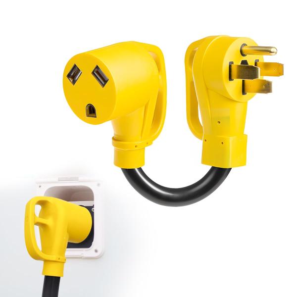 商品名:  Suvnie 50 Amp to 30 Amp RV Adapter, Heavy-Duty Electrical RV Camper Cord Adapter, Durable and Safer Plug with an E...
