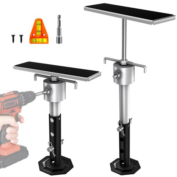 商品名: BuyGoe RVスライドアウトサポートジャッキ フラットトップブロック付き 高耐久 クイックリフトスタビライザー 最大耐荷重5000ポンド トレーラースタビライザー2個セット トラベルキャンパー RV用 高さ11インチから23イ...