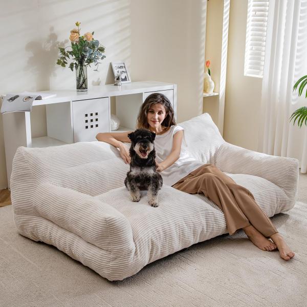 商品名:  HIGOGOGO Giant Human Dog Sofa Bed, Big Comfy Floor Sofa Couch for Pet Families with Foam Chunk Supportive Mat, Cor...