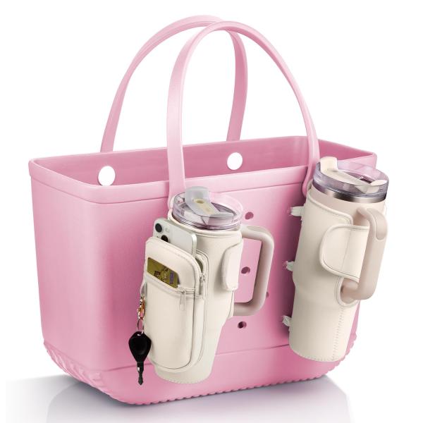 商品名: OUTXE 2個パック カップホルダー(ボグバッグ用) Stanley対応, クリーム, ポーチ。 OUTXE 2 Pack Bogg Bag Cup Holder for Stanley 40/30 oz, Large Drin...