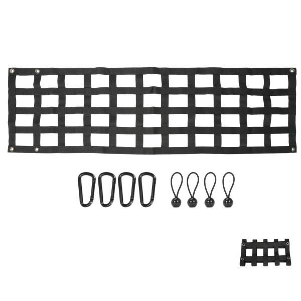 商品名: unrulysoul 60インチ x 18インチ テールゲートネット フルサイズトラック荷台用 テールゲートカーゴネット 60x18インチ GMC用 シボレーシボレー用 フォード用 ダッジ・ラム ピックアップカーゴネット カラビナ...