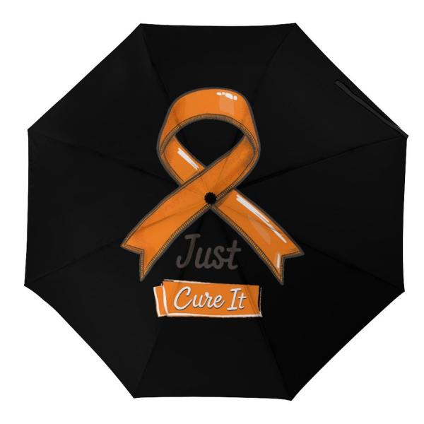 商品名:  Just Cure It Orange Ribbon Leukemia Awareness Travel Umbrella Portable Windproof Folding Umbrella for Rain Auto Op...