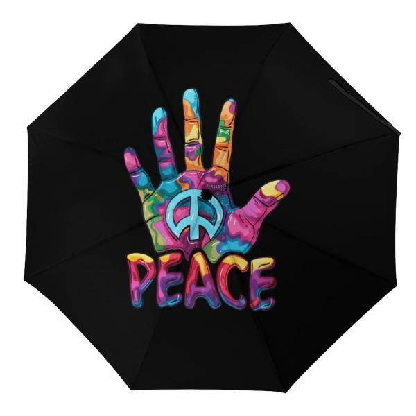 商品名:  Hand Print Peace Sign Travel Umbrella Portable Windproof Folding Umbrella for Rain Auto Open Close Automaticブランド: ...