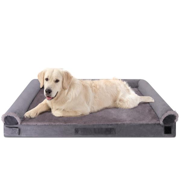 商品名:  Dog Beds for Large Medium Orthopedic Dogs Washable, Firm Extra Large Dogs Beds Waterproof Removable Cover, Egg Cra...