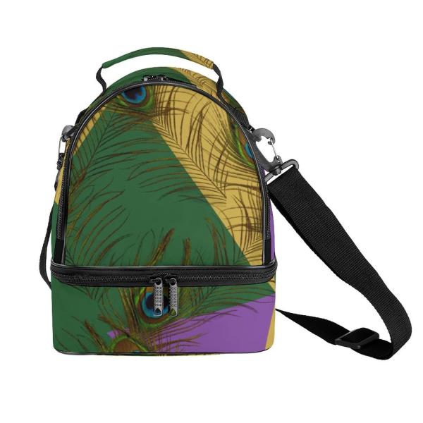 商品名:  Peacock Feathers Insulated Lunch Bag Double Decker Lunch Box Cooler Reusable Bento Box Toteブランド: 商品サイズ: One Size高さ...