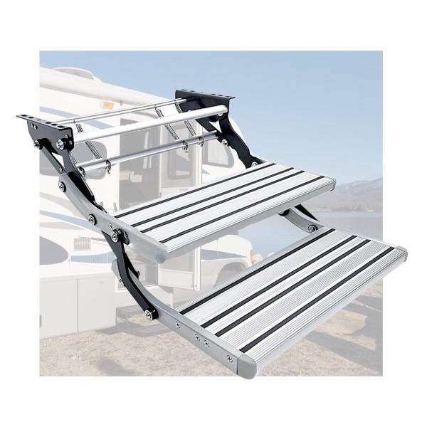商品名:  Camper Steps,RV Steps Foldable Drop Down Double Electric Steps,No Slip Surface Aluminum Rv Entry Steps,rocker cont...