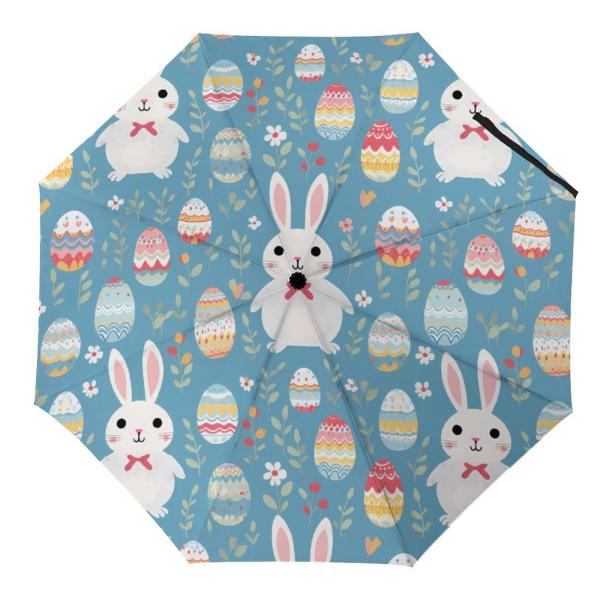 商品名: バニーラビットイースターエッグ折りたたみ傘かわいい防風傘コンパクト自動開閉。 Bunny Rabbit Easter Eggs Folding Umbrella Cute Windproof Umbrella Compact Au...