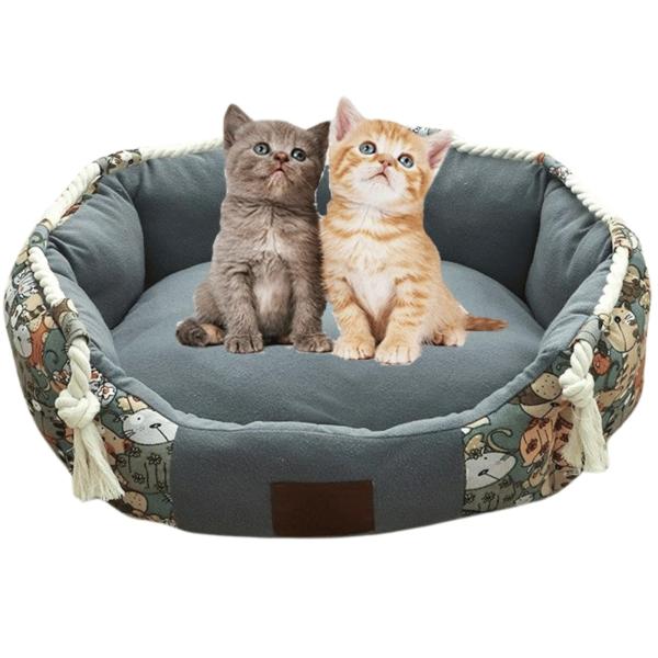 商品名:  Dog Beds for Small Dogs - Round Cat Beds for Indoor Cats, Detachable Washable Pet Bed for Puppy and Kitten with Lo...