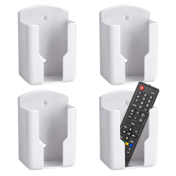 商品名: TIE-DailyNec リモコンホルダー 壁掛けメディアオーガナイザーラック セルフホワイト 粘着ストレージボックスケース エアコンコントローラー用 4個 TIE-DailyNec 4 Pack Remote Control H...