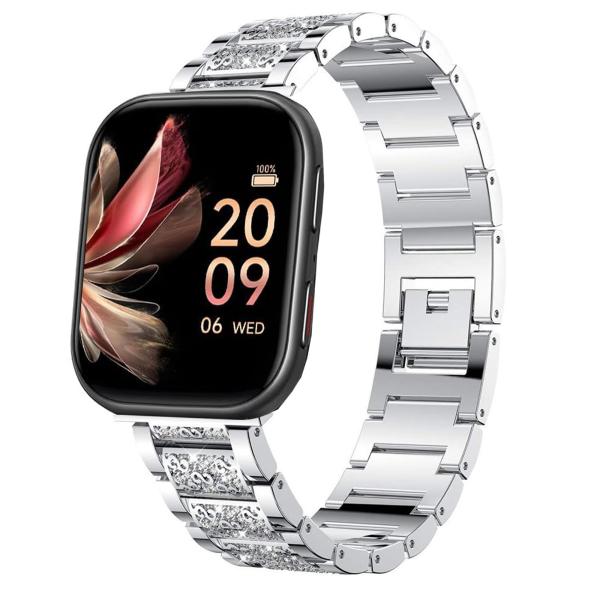 商品名: FITVIIスマートウォッチバンド、20mm、22mmレディースジュエリーブリングダイヤモンドメタルドレッシーストラップ、調節可能な交換用ストラップ、FITVII HM57、HM78、HM68、HM21、H56、H86に対応 Co...