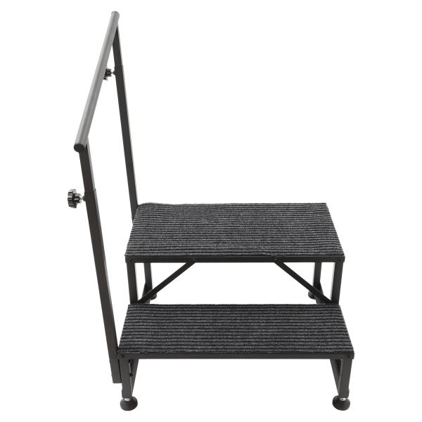 商品名:  RV Steps with Handrail,450Lbs Heavy Duty Steel &amp; Sturdy Wide Pedal Outdoor RV Step Ladder 2 Steps RV Stairs Ca...