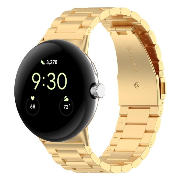商品名: Turnwin メタルストラップ Google Pixel Watch 3 45mm ステンレススチール交換用腕時計バンド ブレスレットリストバンド Google Pixel Watch 3 45mmスマートウォッチ用 (ゴールド...