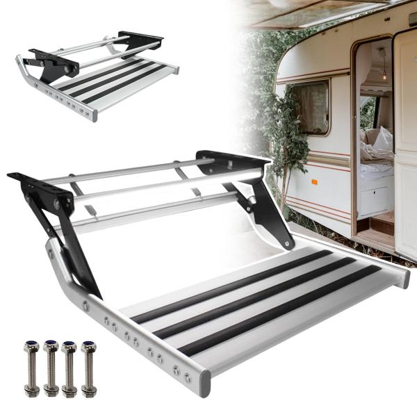 商品名:  SDdPulse Aluminum Alloy Electric Folding Step with Led Light - Aluminum Motorhome Step,Rv Entrance Step with Switc...