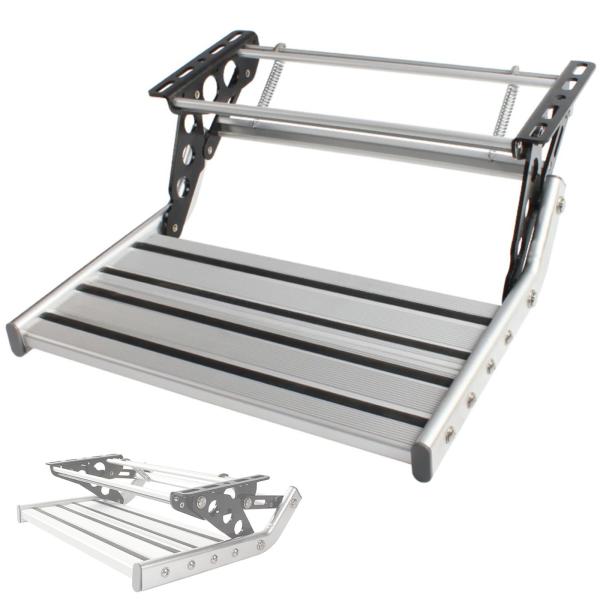 商品名:  SDdPulse Folding Manual/Automatic Camper Steps Single Drop Down, for Rv Camper Van Motorhome Travel Trailer,Silver...