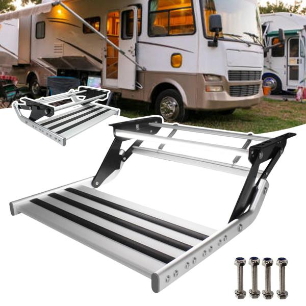 商品名:  Rv Folding Steps With Automatic Retractable Platform - Rv Entrance Step With Led Light,Support Two Control Methods...