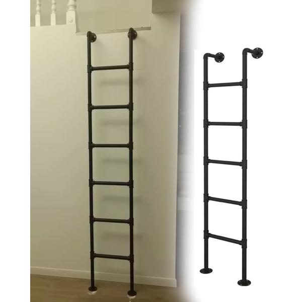 商品名:  Oracra Fixed Loft Bed Ladder for Apartments, Black Industrial RV Bunk Ladders, Egress Attic Ladder for Emergency, ...