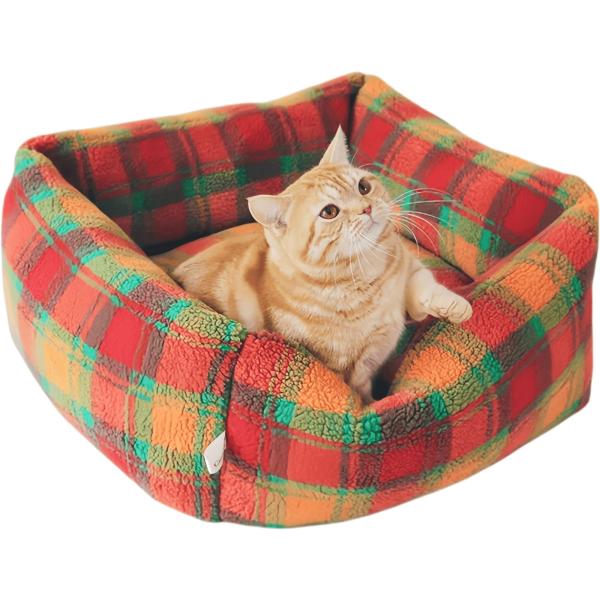 商品名:  Cute Cat Sofa Bed Plaid Atheistic Pet Couch Mat Self-Warming for Indoor Cats and Small Dogs (Plaid2)ブランド: Jatmira高...