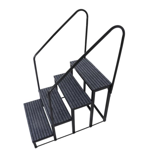 商品名:  Silscvtt Steps Outdoor Stairs 4 Step RV Steps with 2 Handrails w/Step Mat 660 lbs Load Capacity with Non-Slip Mats...
