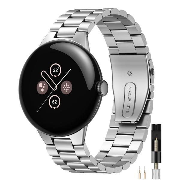 商品名: Miimall メタルバンド Google Pixel Watch 3 45mm対応 男女兼用 隙間なし エレガントなビジネスブレスレット ステンレススチール 調節可能なリストバンド 交換用ストラップ Google Pixel W...