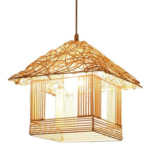 商品名:  STVDEDG Retro Japanese Style E27 Chandelier Hand-Woven Bamboo Rattan Pendant Lamp Creative Single Head Home Lampsh...