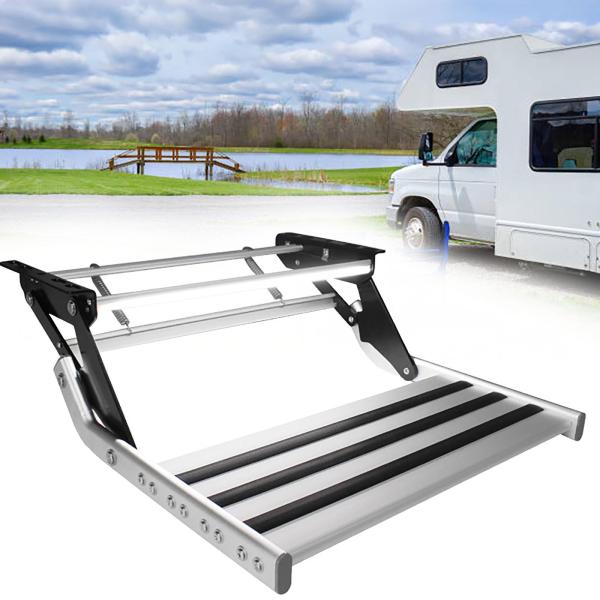 商品名:  RV Steps Adjustable Folding Manual/Electric 1-Step/2-Step Down Steps Camper Folding Easy to Install, RV, Trailer, ...