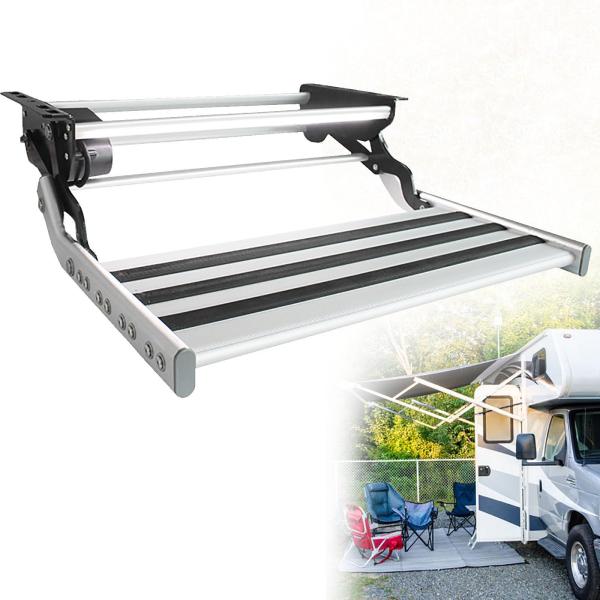商品名:  RV Step Camper Stair Folding Manual Double Drop Down Steps 440Lbs Capacity, Non-Slip Steps for Safe Entry and Exit...