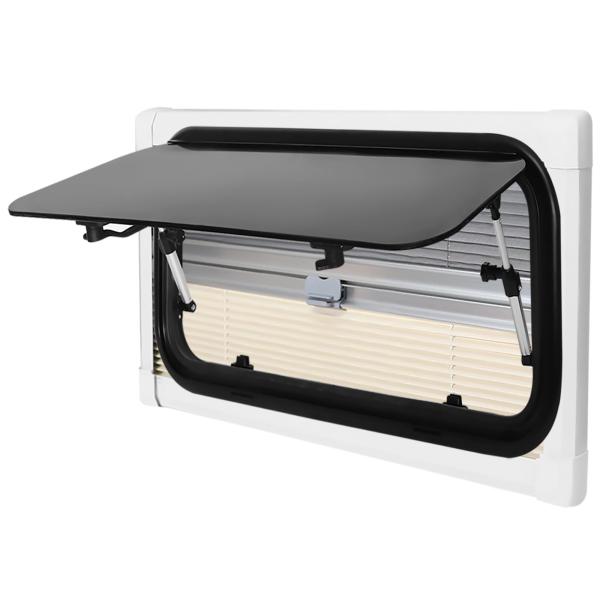 商品名: RV出口ウィンドウ 幅27.5インチ x 高さ11.8インチ キャンピングカーウィンドウ コーティングシェード&amp;スクリーンウィンドウ付き プッシュウィンドウ RVサイドウィンドウ トリムキット付き RVキャラバントレーラー...