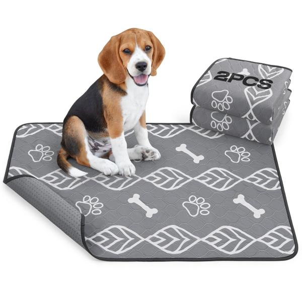 商品名: LOOBANI 犬用洗えるおしっこパッド 2パック 高吸収性 再利用可能 子犬パッド 漏れ防止 滑り止め 犬用おしっこパッド トイレトレーニング/ベビーサークル クレート 床 ベッド カウチ用 24x36インチ LOOBANI W...