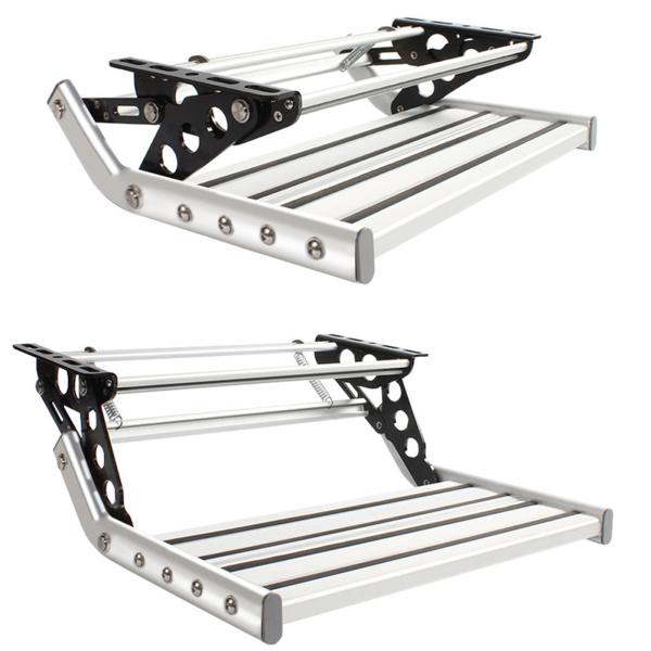 商品名:  Naturalpowev RV Step Camper Stair, Folding Manual Drop Down Steps with Wide Pedal, Non-Slip Steps for Safe Entry a...