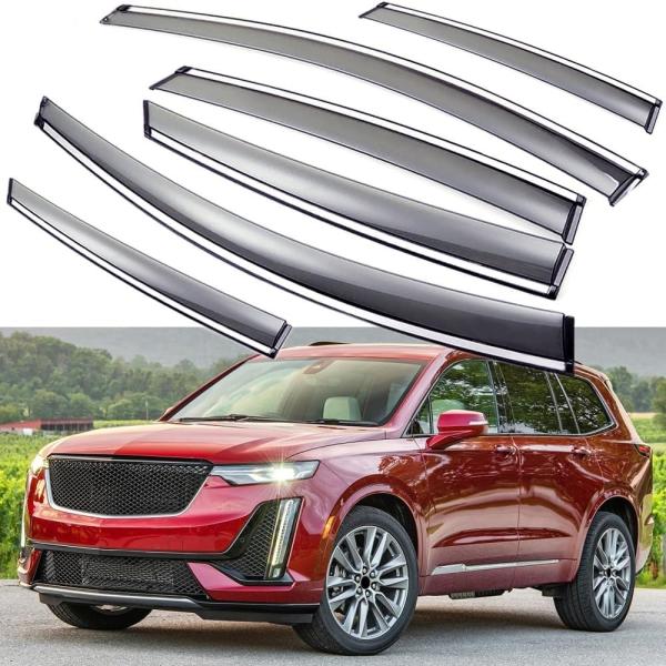 商品名:  Side Wind Deflector Window Visor Vent Shade Rain Guards Compatible with Cadillac XT6 2020 2021 2022 2023 2024 2025...