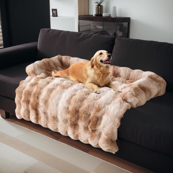 商品名:  LiveGo Fuzzy Calming Dog Sofa Bed Mat, Washable Plush Couch Cover for Dog, Furniture Protector Pet Sofa Mat for Do...