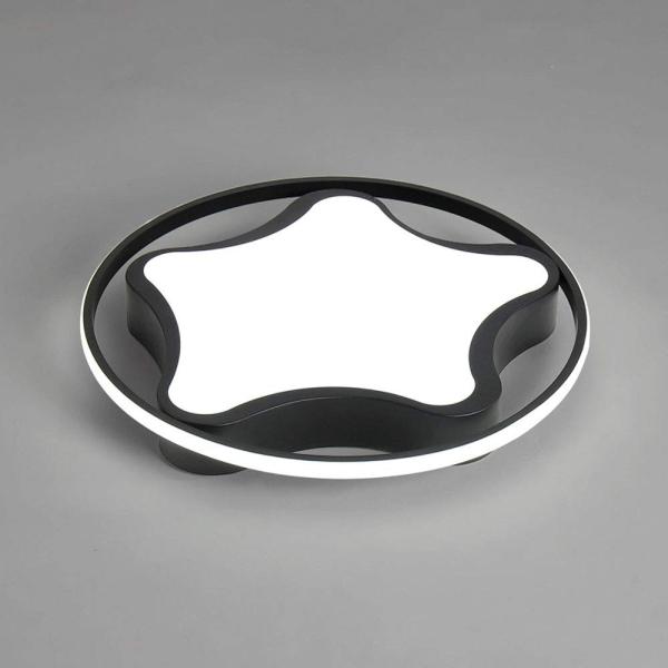 商品名:  Chandelier, Modern Creative Ring Star Shape Ceiling Light Black Iron Frame Indoor Ceiling Lamp Warm Light, Cold Li...