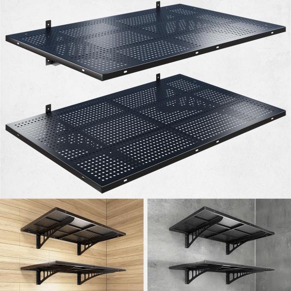 商品名: YIFRO ガレージウォールシェルフ 2x3フィート 2個パック YIFRO 2-Pack 2x3ft Heavy Duty Garage Wall Shelving, 500 lbs Load Capacity, Garage ...