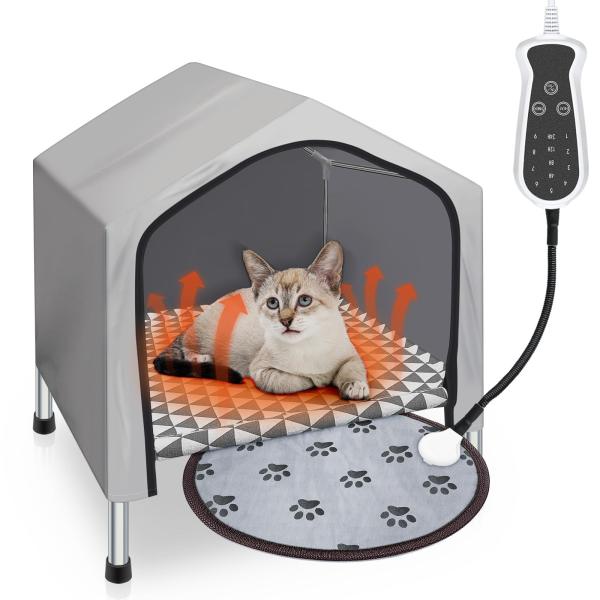 商品名:  Winter Outdoor Heated Cat House,Indoor Cat Condos,Insulated Dog House,Cat Tent,for Small Cat&amp;Dog(Equipped with...