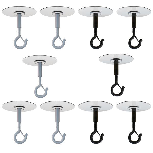 商品名:  Aufuga No Hole No Drilling Adhesive Ceiling Hooks for Hanging Plants Lights Wind Chimes Lantern, Sticky J Hooks Ey...