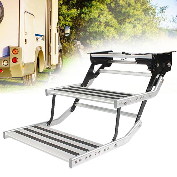 商品名:  YQDDM Manual/Electric Retractable RV Stairs,RV Steps, Foldable, 440 LBS Load Capacity, Aluminum Alloy Steps, Thick...