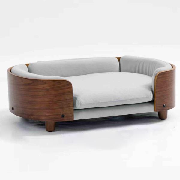 商品名:  HOLGVE Pet Bed, Solid Wood Dog Bed/Cat Bed, Fence Off The Ground Elevated Bed, Leather Surface Pet Sofa Bed, Large...