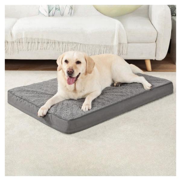 商品名:  MeowMua Dog Bed for Large Medium Dogs,Orthopedic Dog Crate Bed.Washable Plush Dog Bed with Removable Cover(41.0" L...
