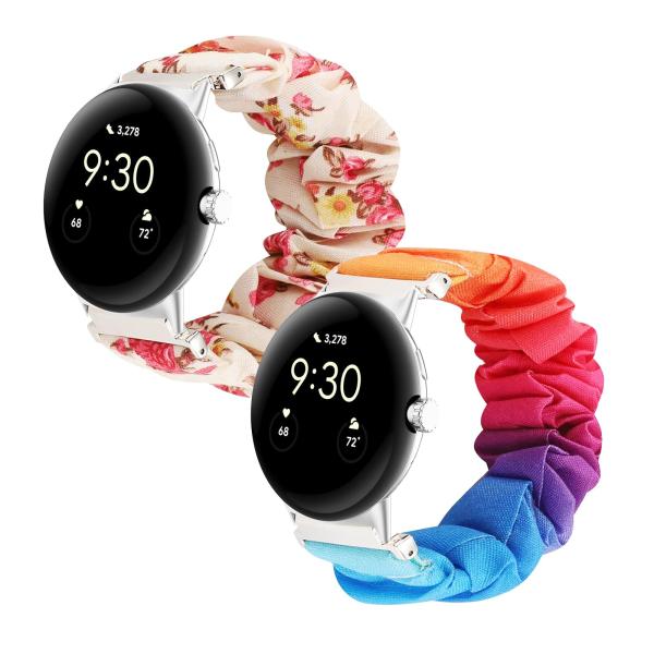 商品名:  LYSANDRA Compatible Google Pixel Watch 3 Smartwatch Bands, 22mm Fabric Elastic Scrunchie Elastic Women Cute Replac...